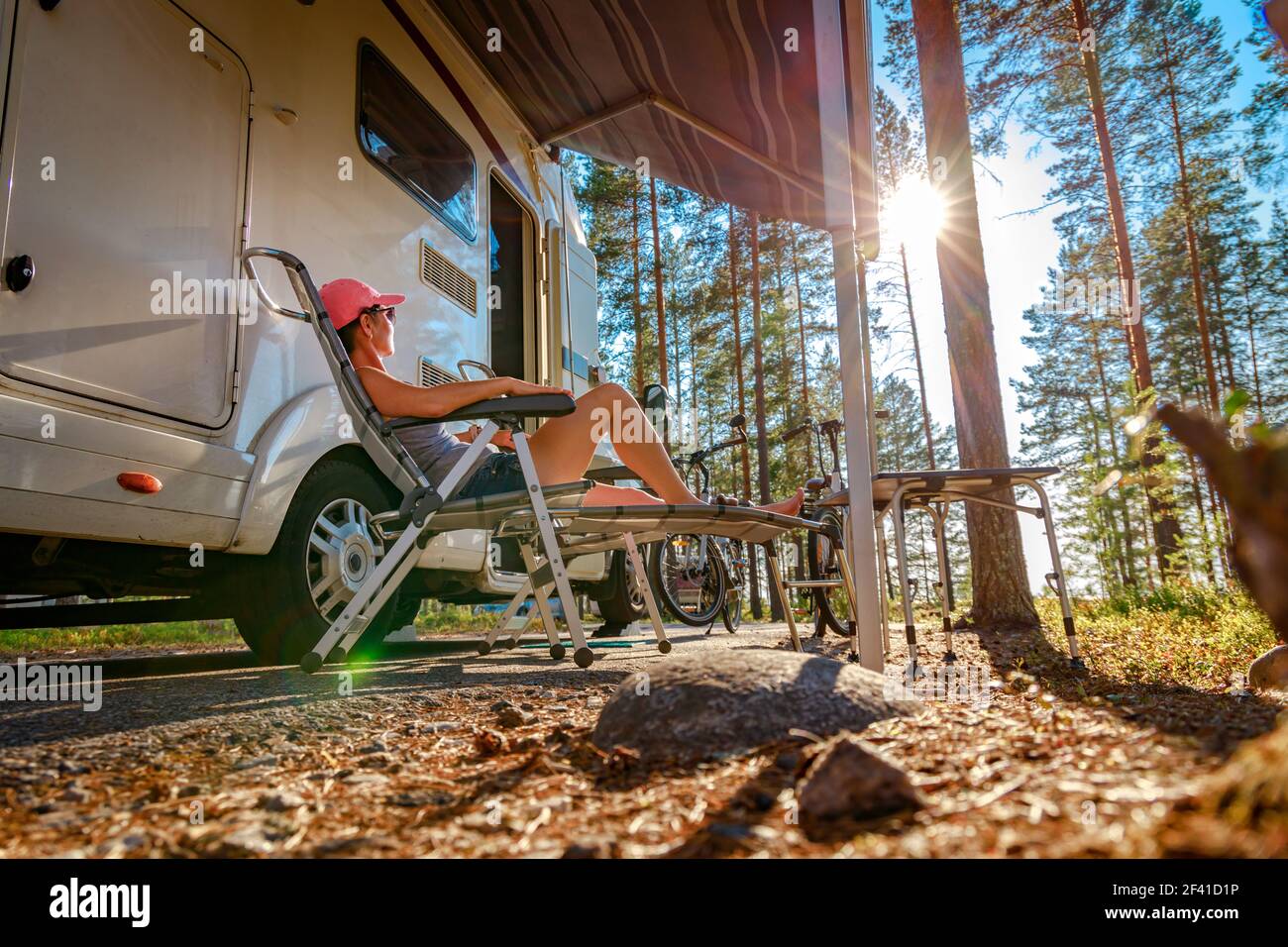 Family vacation travel RV, holiday trip in motorhome, Caravan car ...