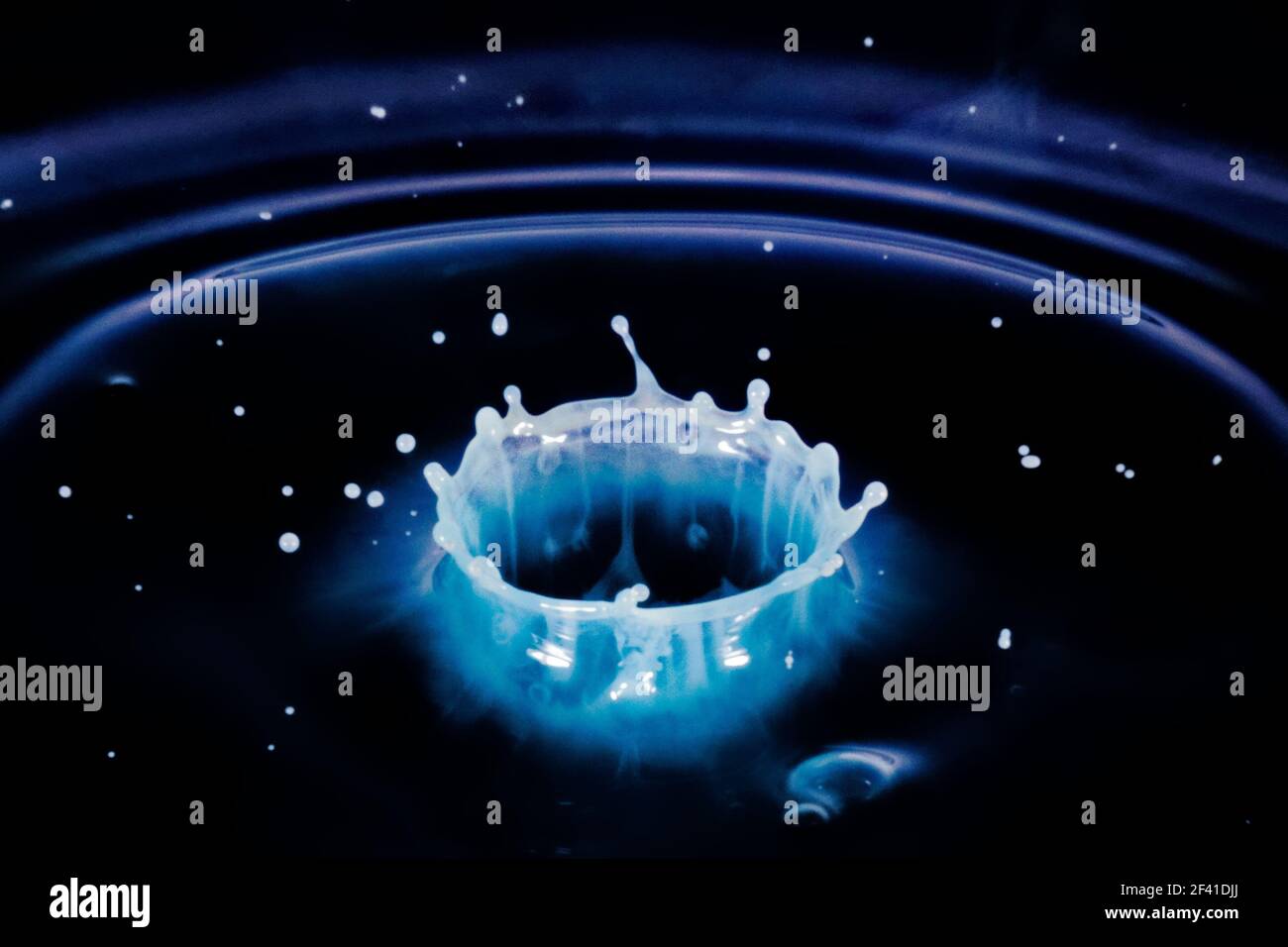 Colored water drop, circle ripples, splash of water, closeup Stock ...