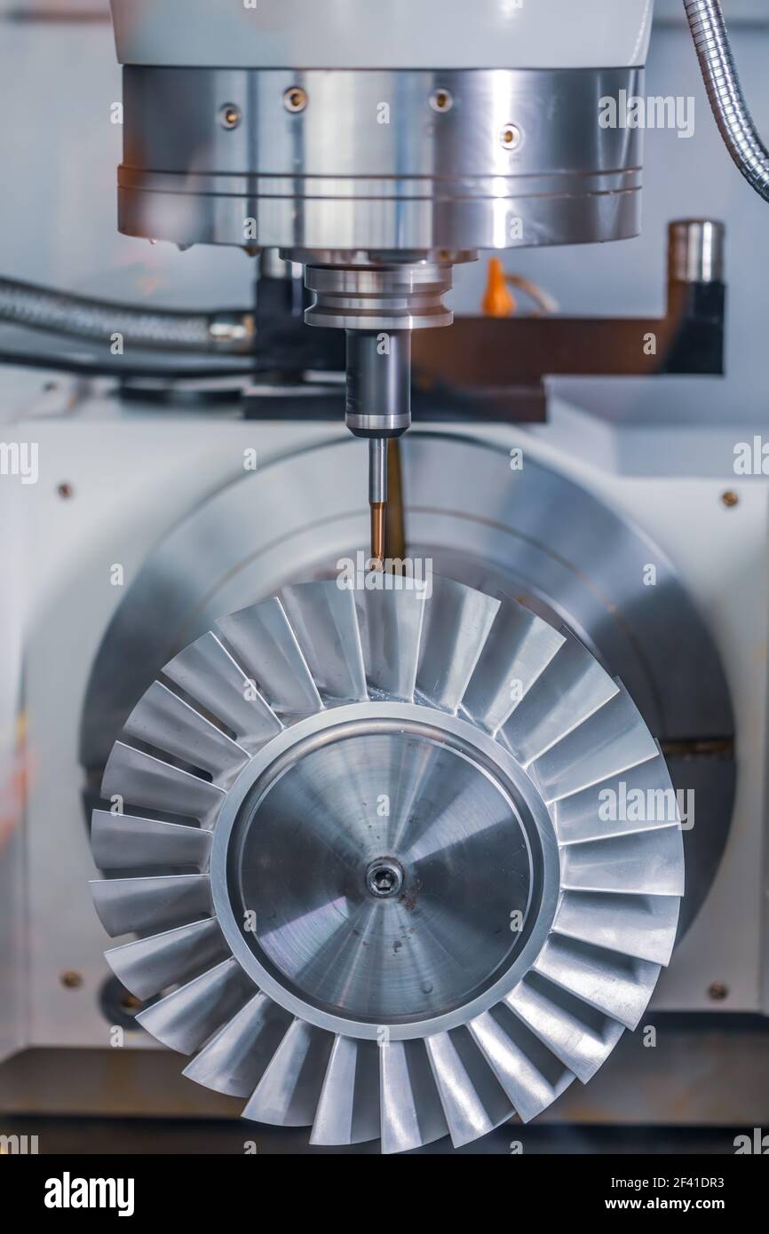 Metalworking CNC lathe milling machine. Cutting metal modern processing ...