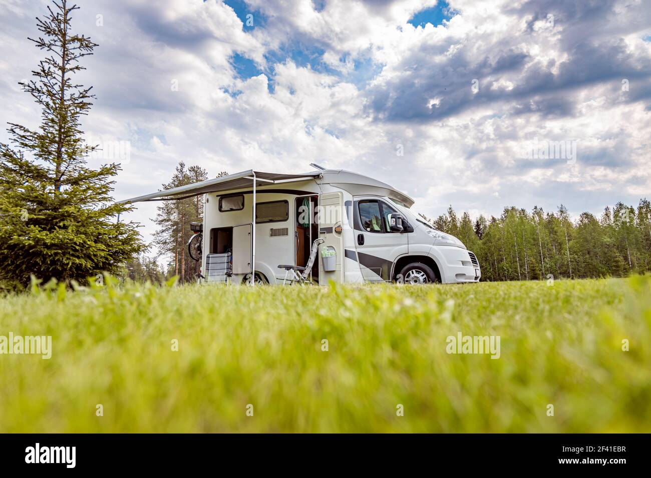 Family vacation travel RV, holiday trip in motorhome, Caravan car ...