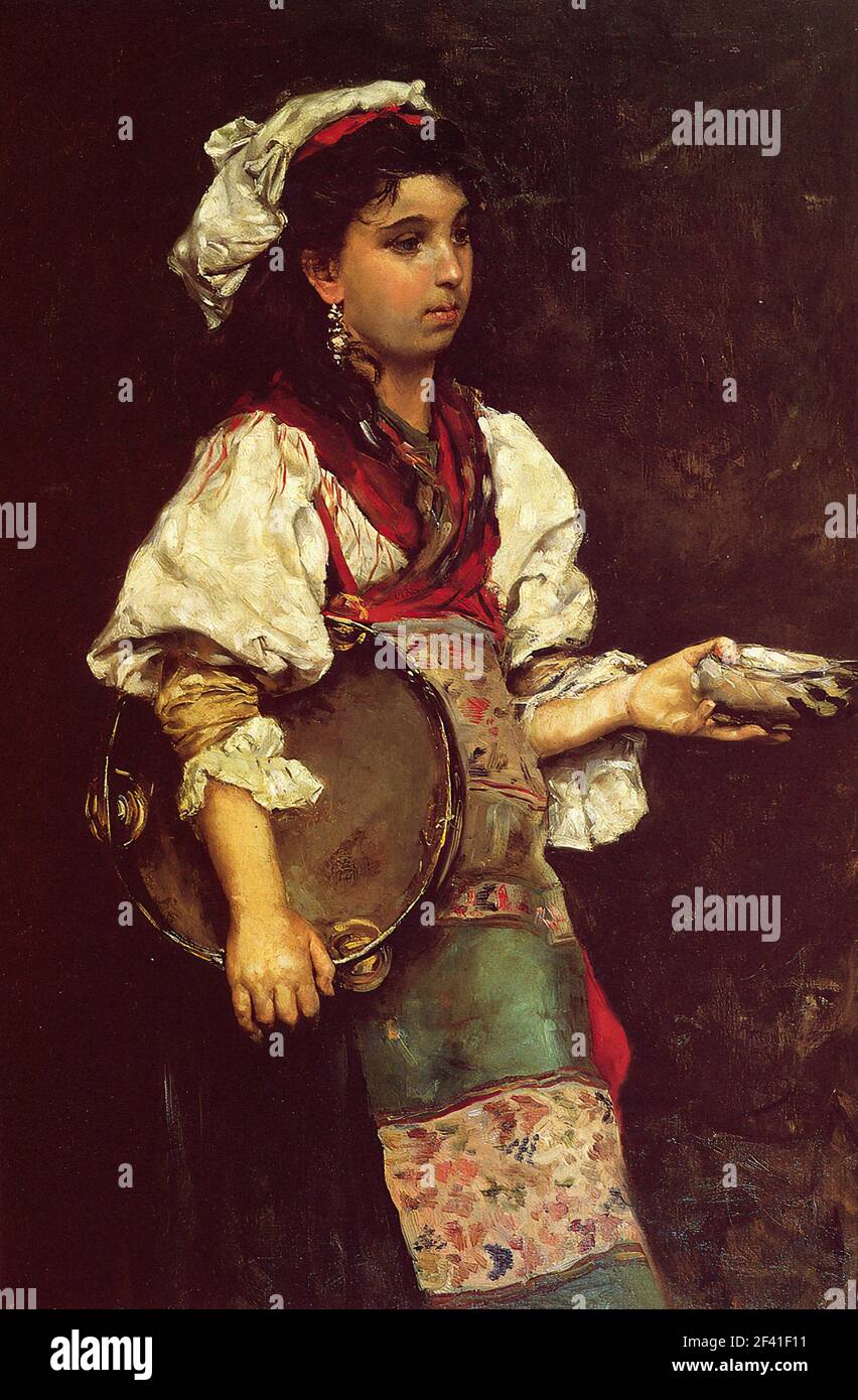 Julius Leblanc Stewart - Spanish Girl 1875 Stock Photo - Alamy