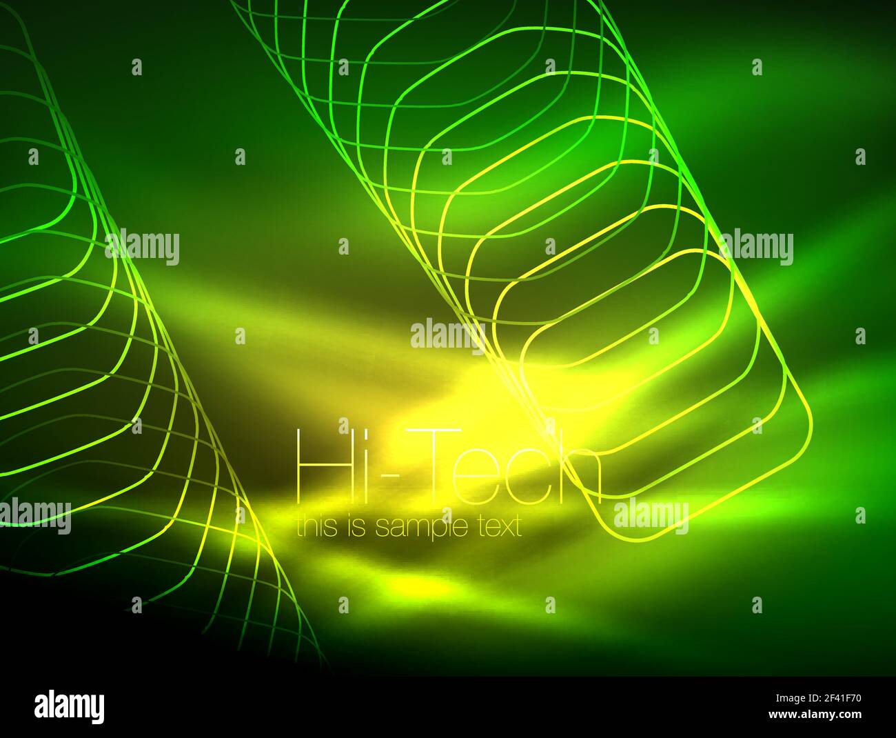 Neon glowing outline squares in dark. Neon glowing outline squares in ...