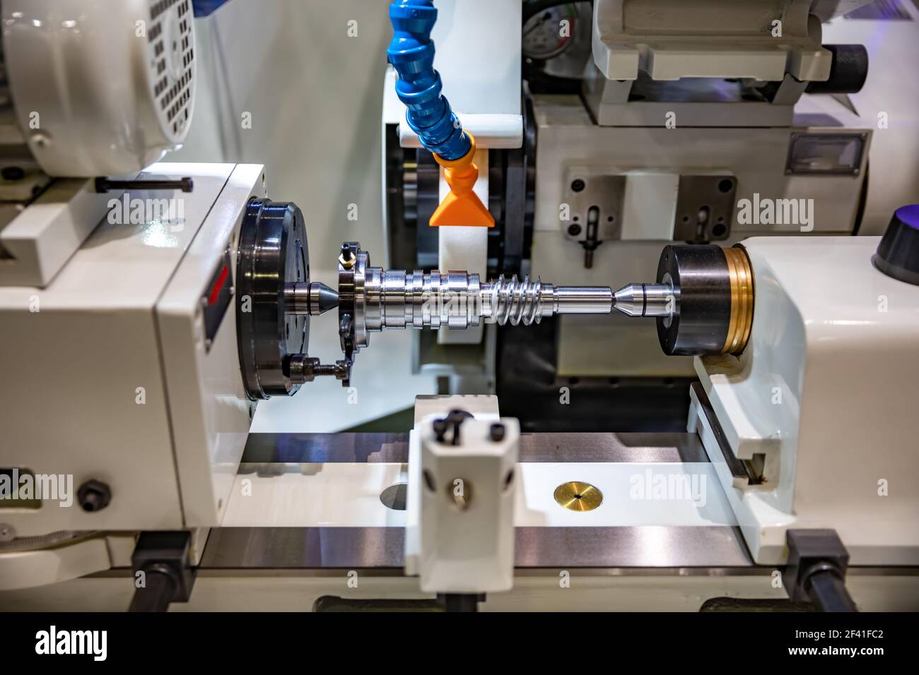 Metalworking CNC lathe milling machine. Cutting metal modern processing ...