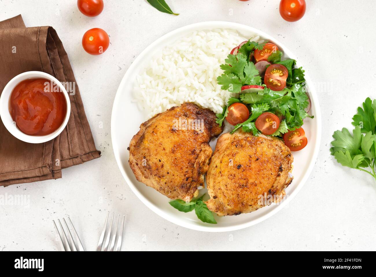 White Rice And Fried Chicken