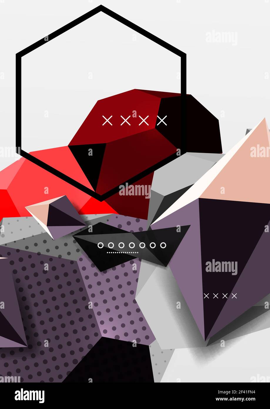 Color 3d geometric composition poster. Color 3d geometric composition ...