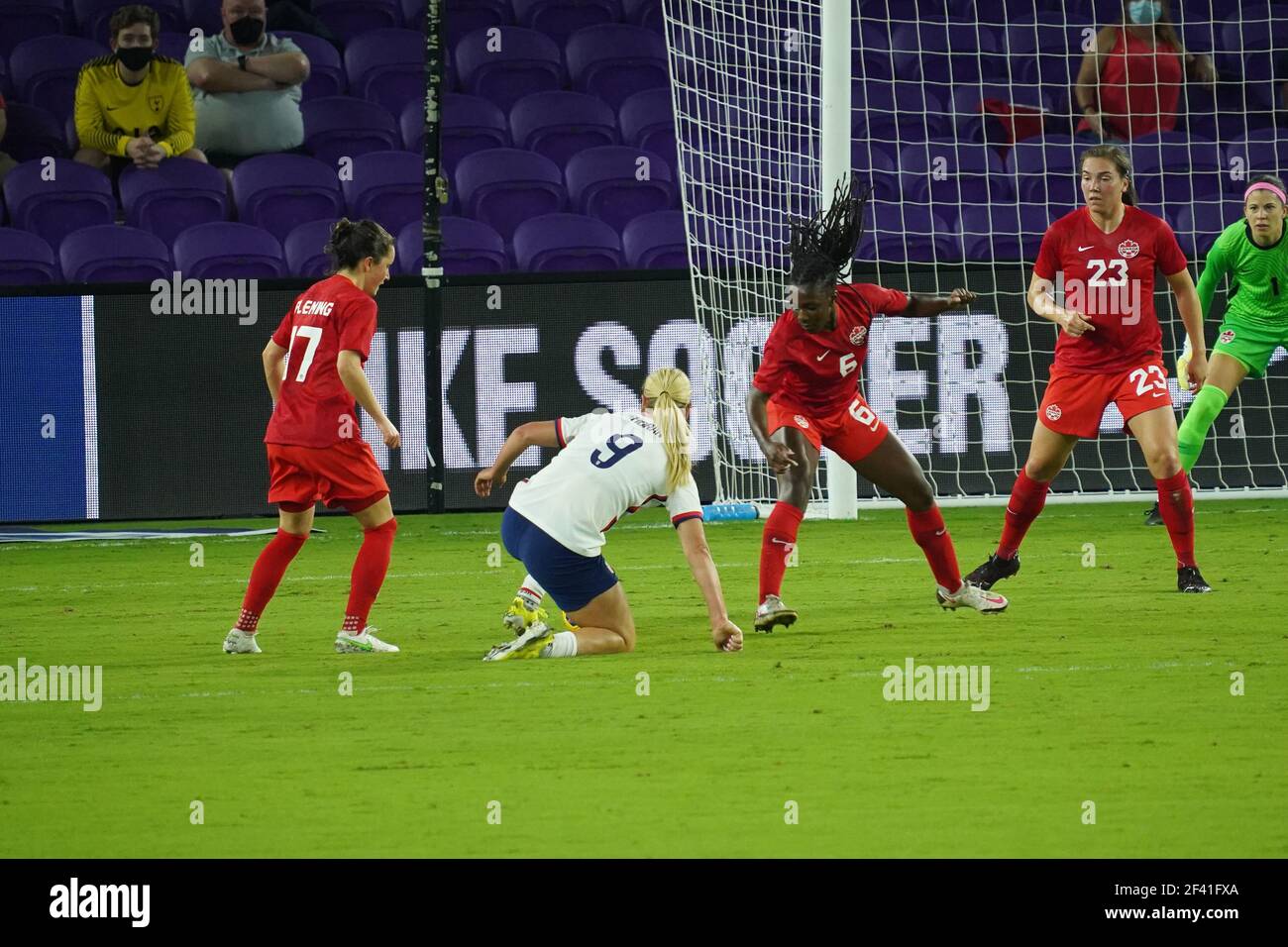 Orlando, Florida, USA, February 18, 2021, USA face Canada during the ...