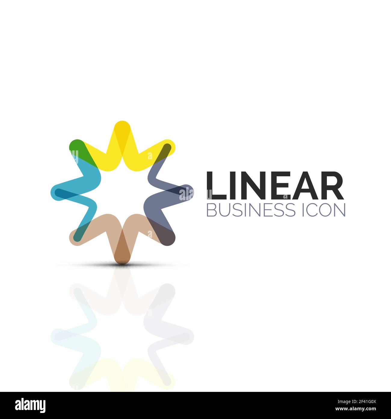 Abstract flower or star, linear thin line icon. Minimalistic business ...