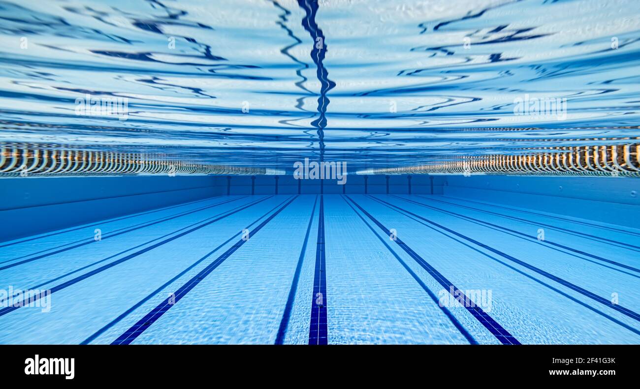 Olympic Swimming pool underwater background Stock Photo - Alamy