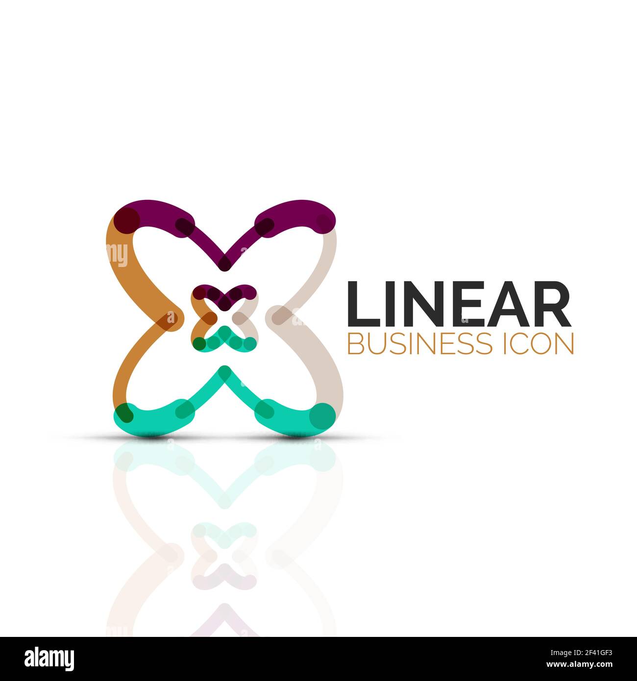 Abstract flower or star, linear thin line icon. Minimalistic business ...