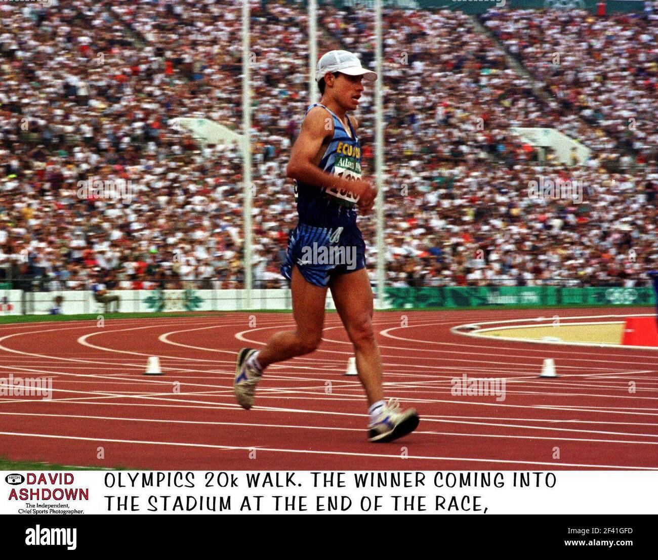 Olympic 20 Kilometre Walk Winner arrives into the stadium to finishat ...