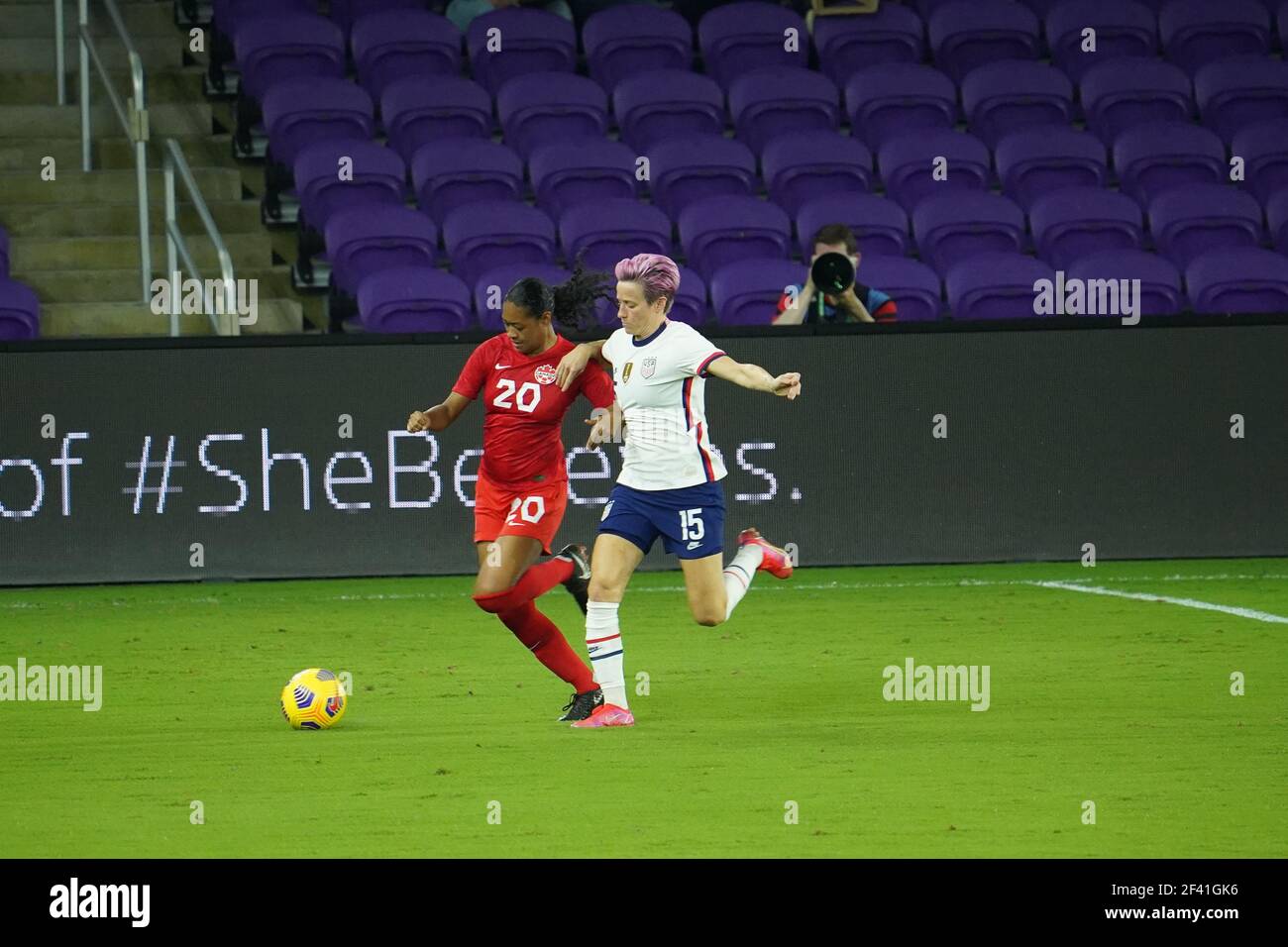 Orlando, Florida, USA, February 18, 2021, USA face Canada during the ...
