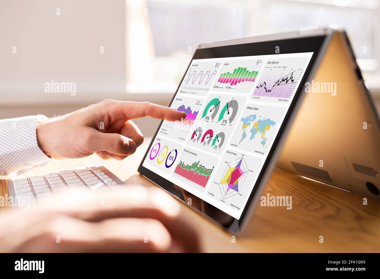 Business Dashboard Smart Marketing Data Banner On Screen Stock Photo ...