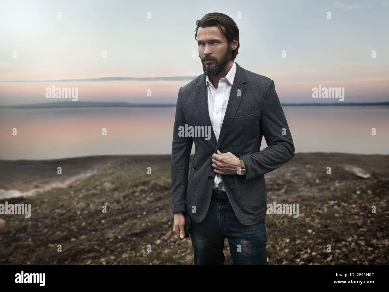 Handsome calm stylish man hi-res stock photography and images - Alamy