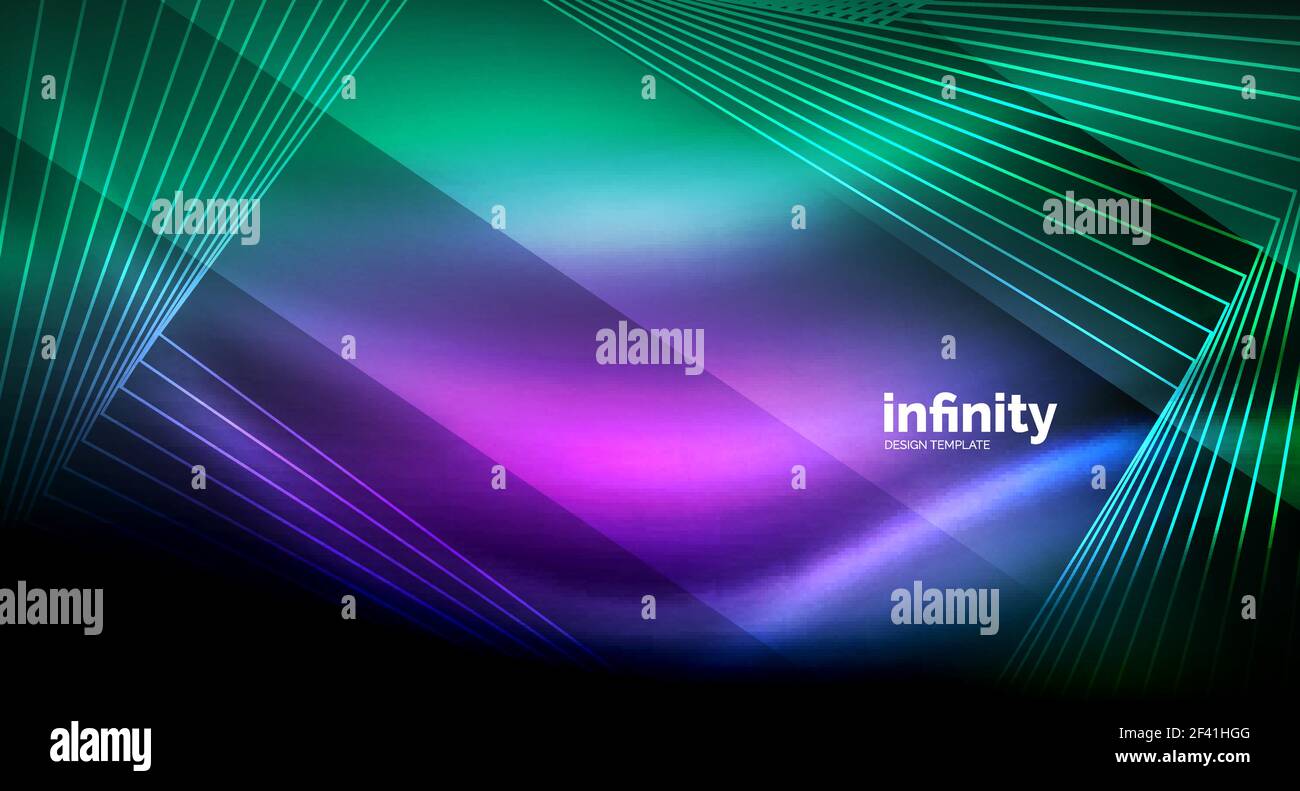 Shiny straight lines on dark background, techno digital modern template ...