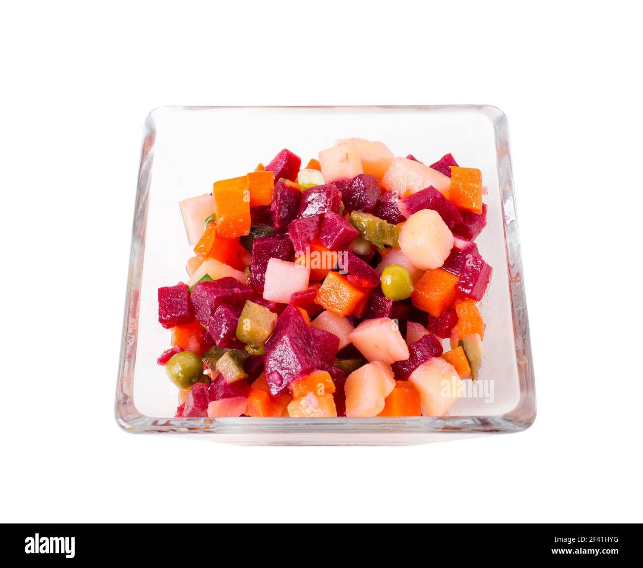 Russian beet salad vinaigrette. Isolated on a white background Stock ...