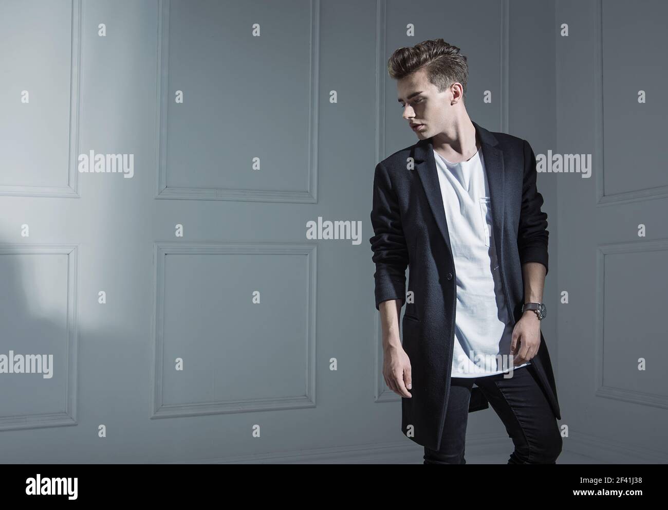 Portrait of a young elegant guy Stock Photo - Alamy