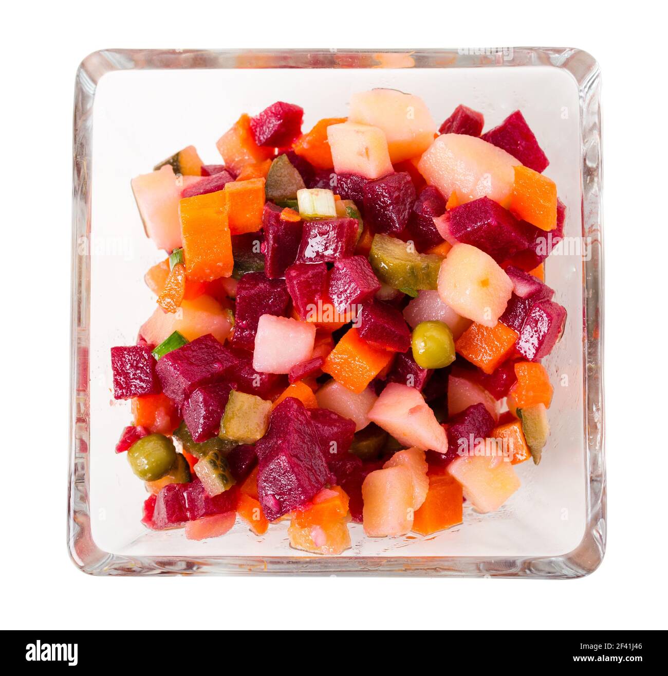 Russian beet salad vinaigrette. Isolated on a white background Stock ...