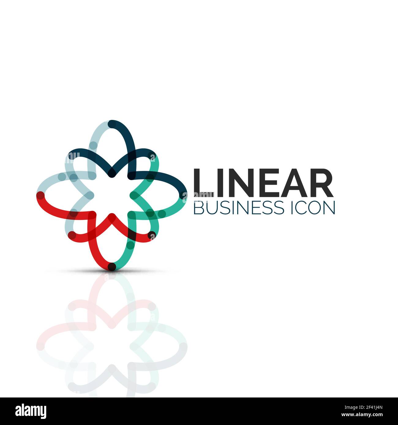 Abstract flower or star, linear thin line icon. Minimalistic business ...