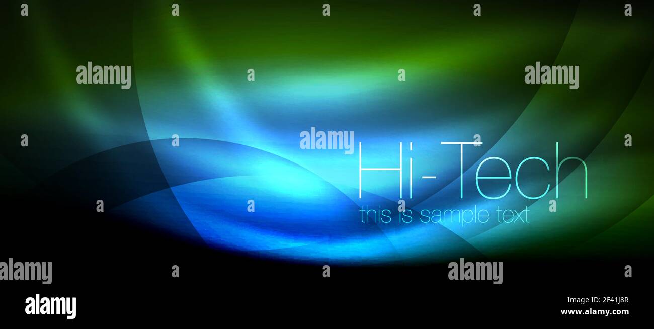 Glossy light effect neon glowing waves, shiny lights. Glossy light ...