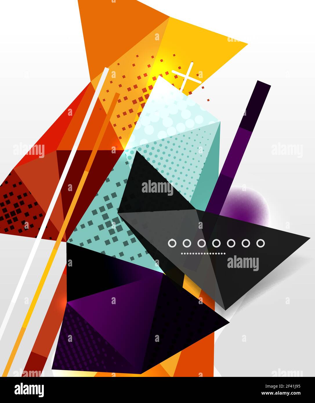 Abstract geometric background, polygonal triangle elements, lines and ...