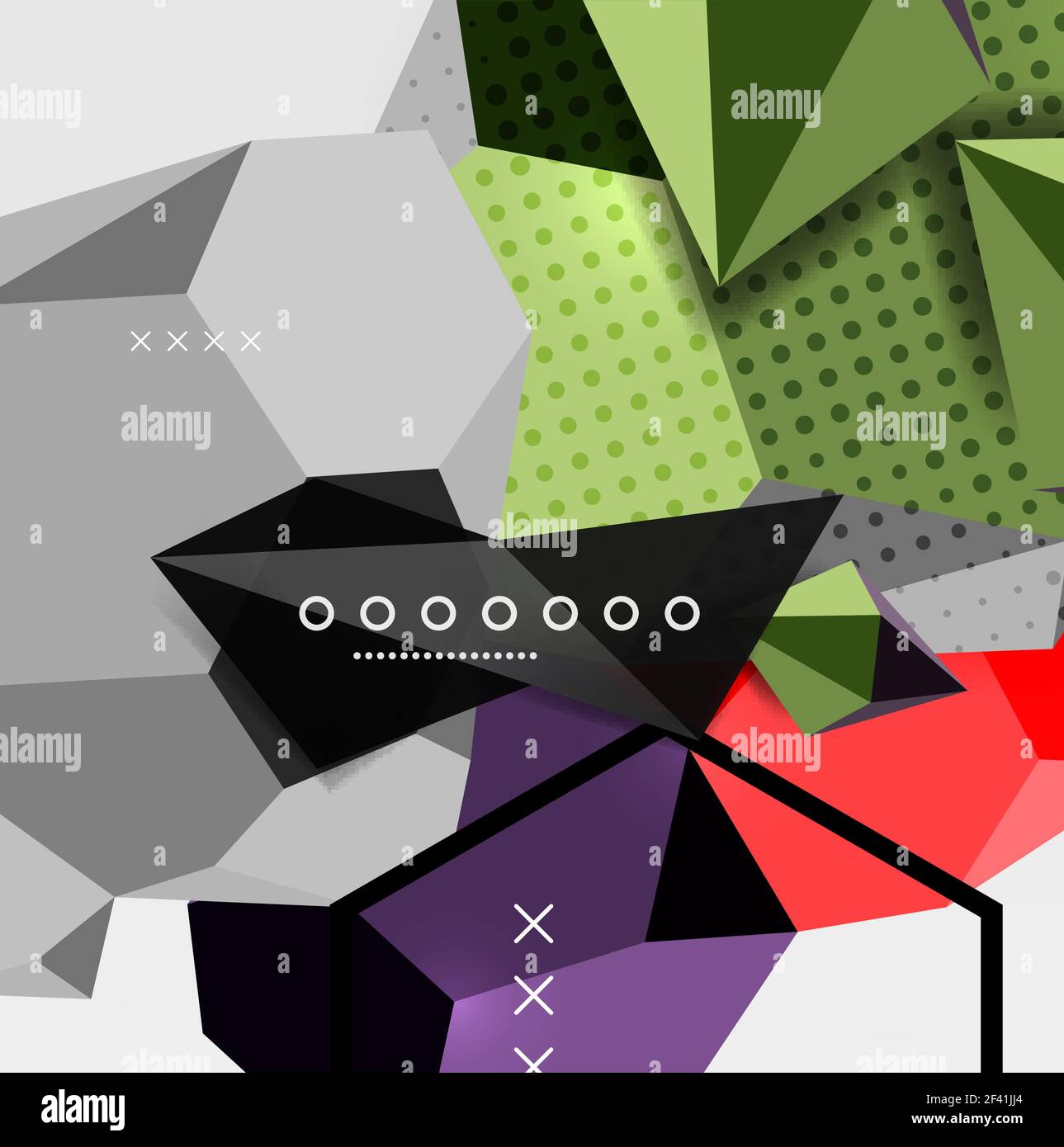 Color 3d geometric composition poster. Color 3d geometric composition ...