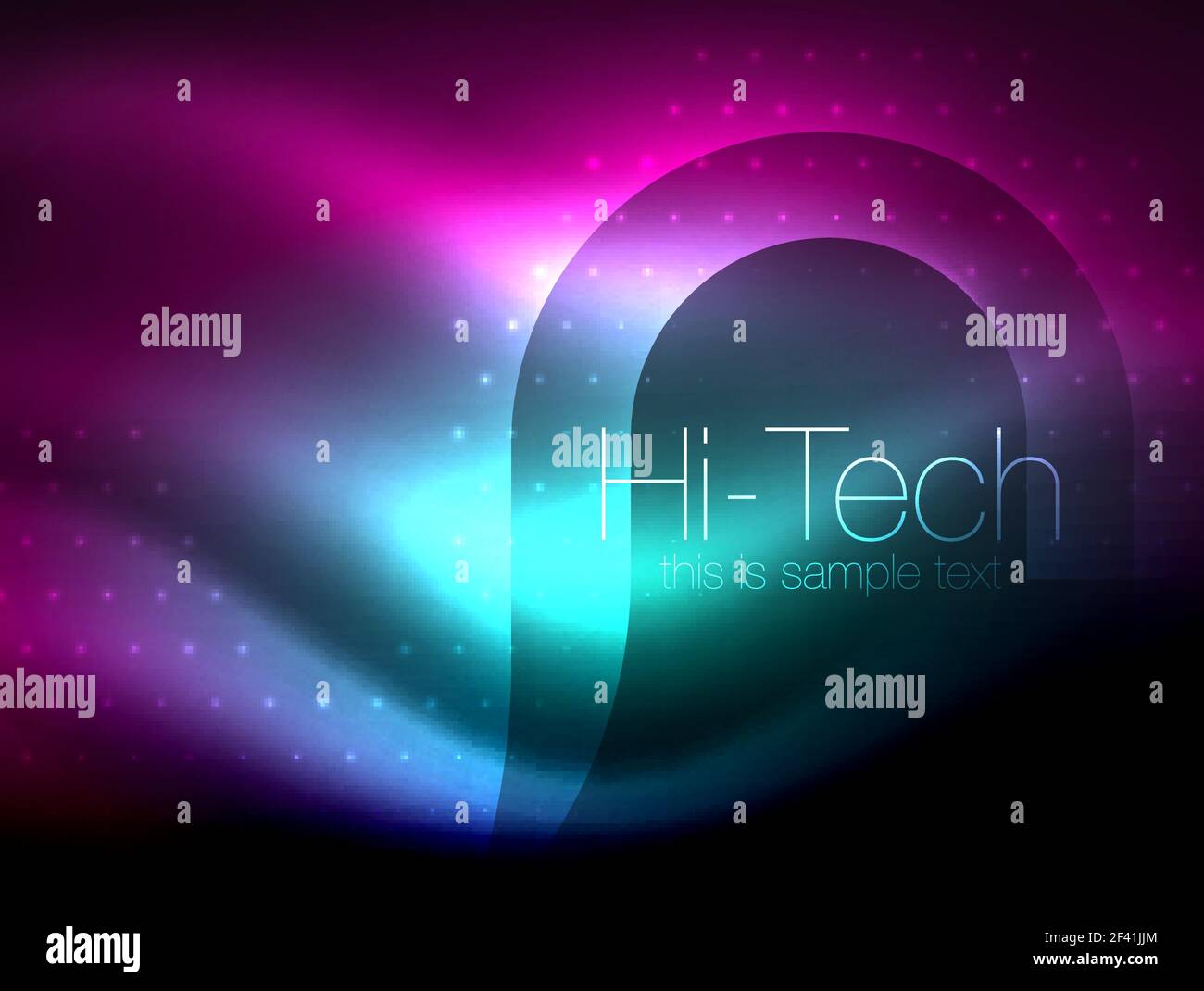 Glittering neon glowin wave, techno modern art abstract background ...