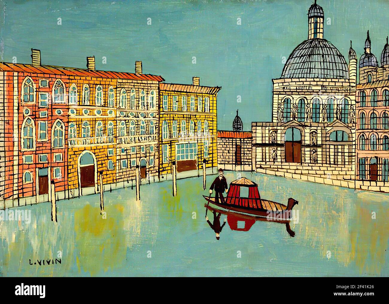 Louis Vivin - Venice Canal Scene with Church Stock Photo - Alamy