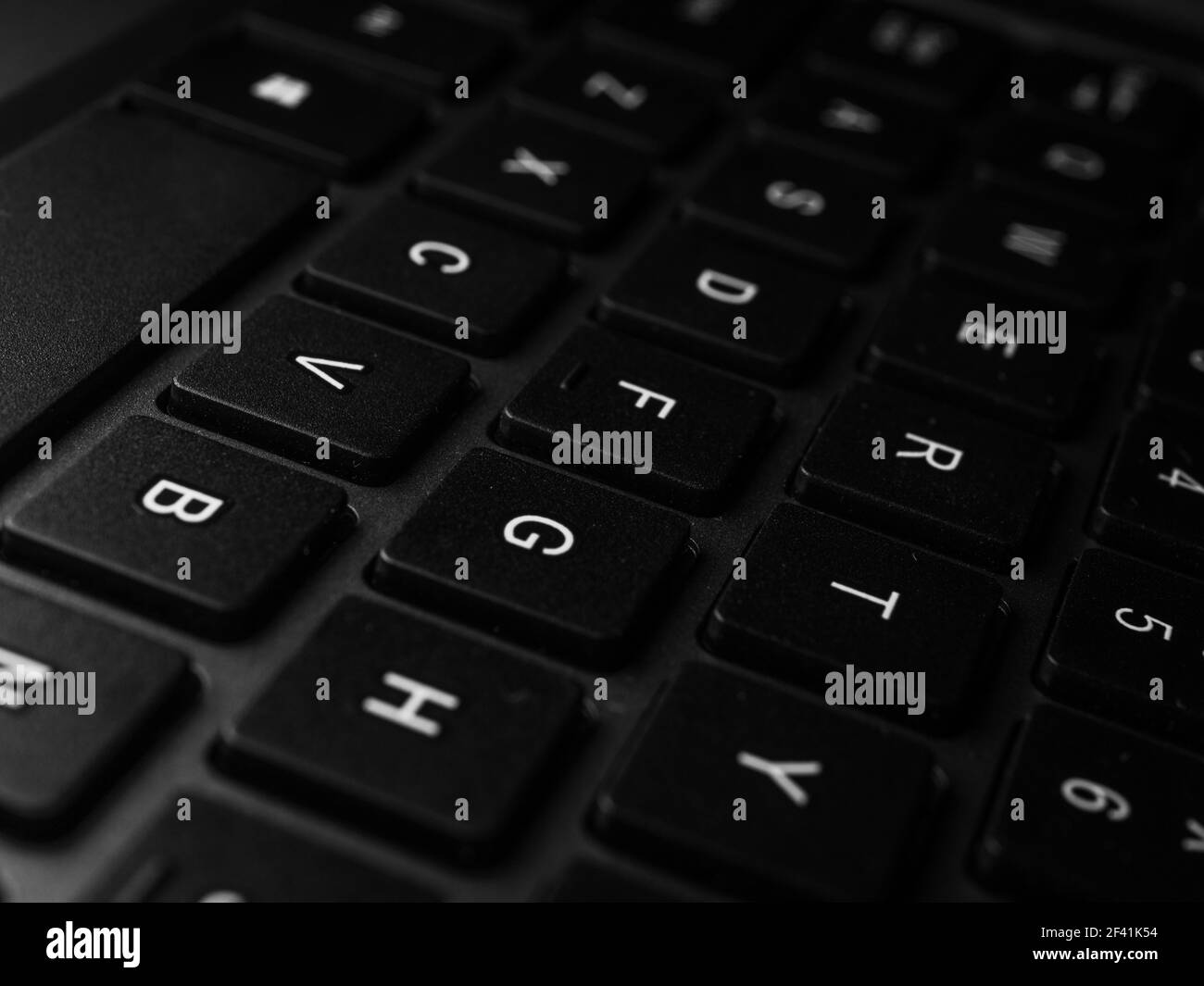 Notebook keyboard close up Black and White Stock Photos & Images - Alamy