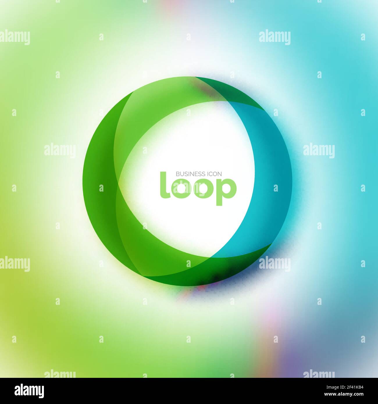 Loop circle business icon, created with glass transparent color shapes ...