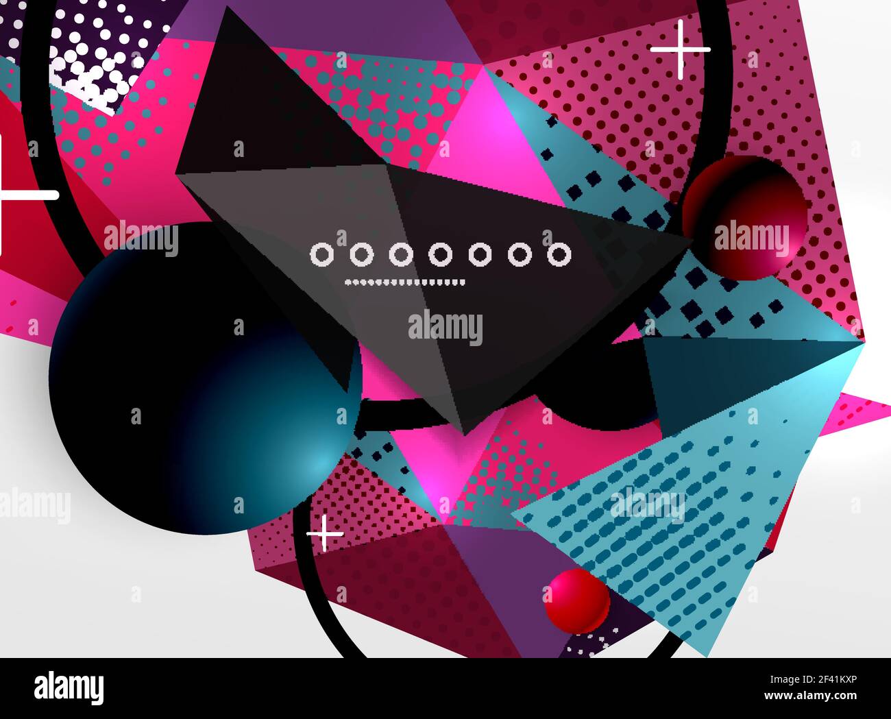 Vector color geometric abstract composition, triangular and polygonal ...