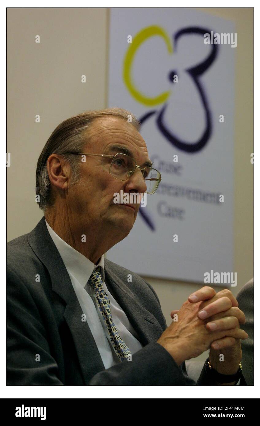 Dr. Colin Murray-Parkes at a Press conf. at Heathrow by members of ...