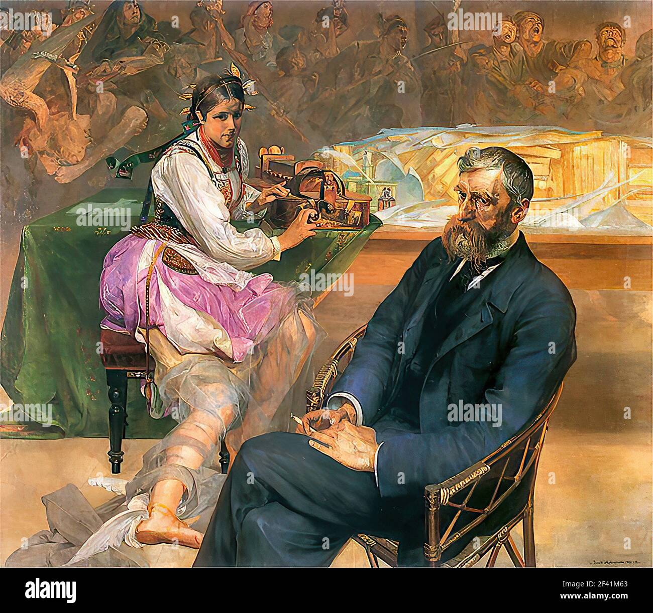 Malczewski - Portrait Adam Asnyk with Muse 1897 Stock Photo - Alamy