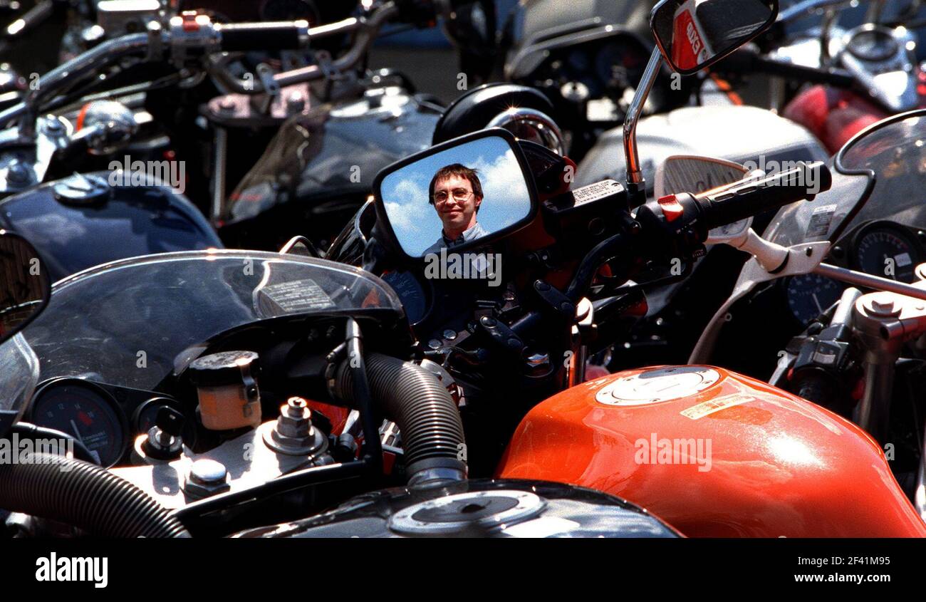 ROGER CAMPBELL C0-OWNER OF BAT MOTORCYCLES 1998 PHOTOGRAPHED IN BIGGIN ...
