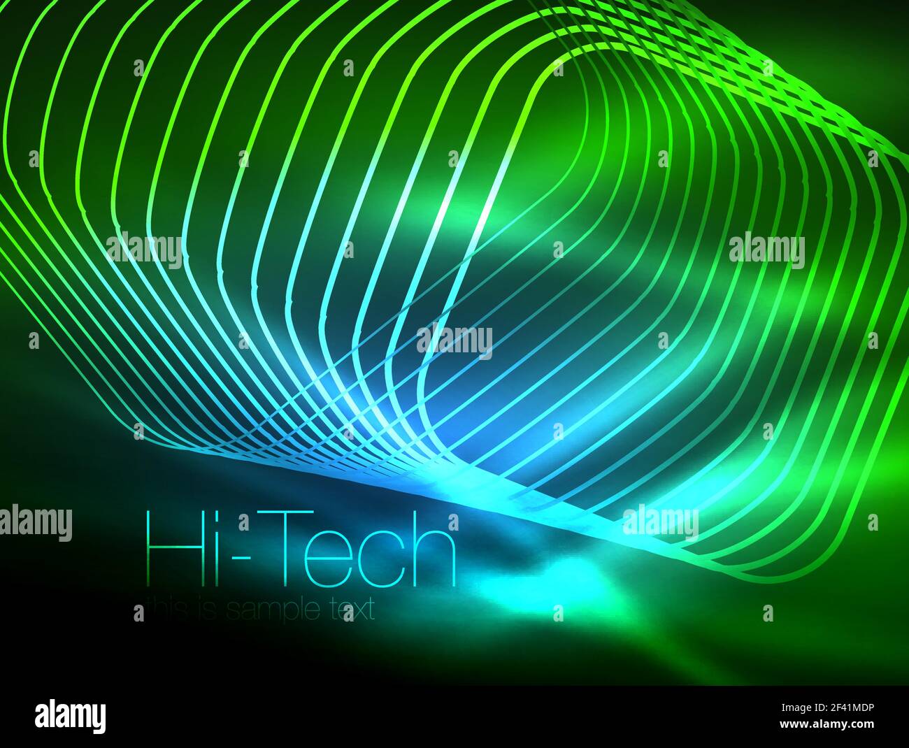 Neon glowing outline squares in dark. Neon glowing outline squares in ...