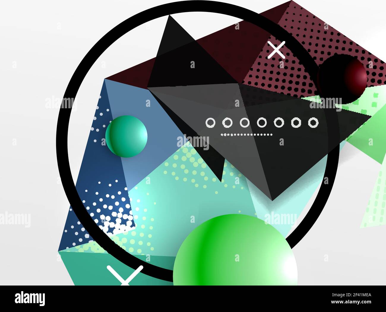 Vector color geometric abstract composition, triangular and polygonal ...
