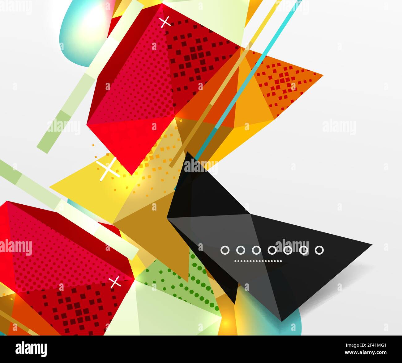 Abstract geometric background, polygonal triangle elements, lines and ...