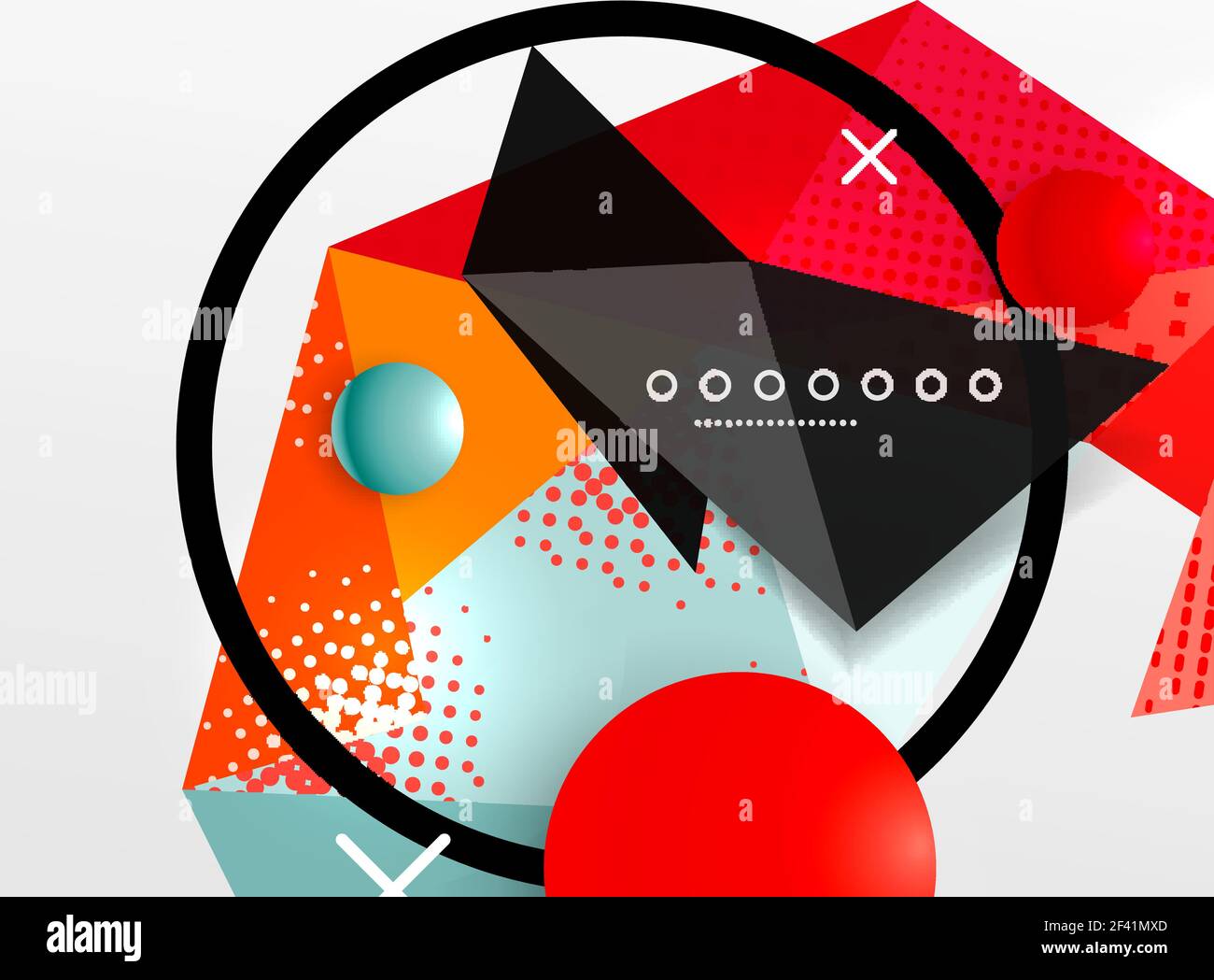 Vector color geometric abstract composition, triangular and polygonal ...