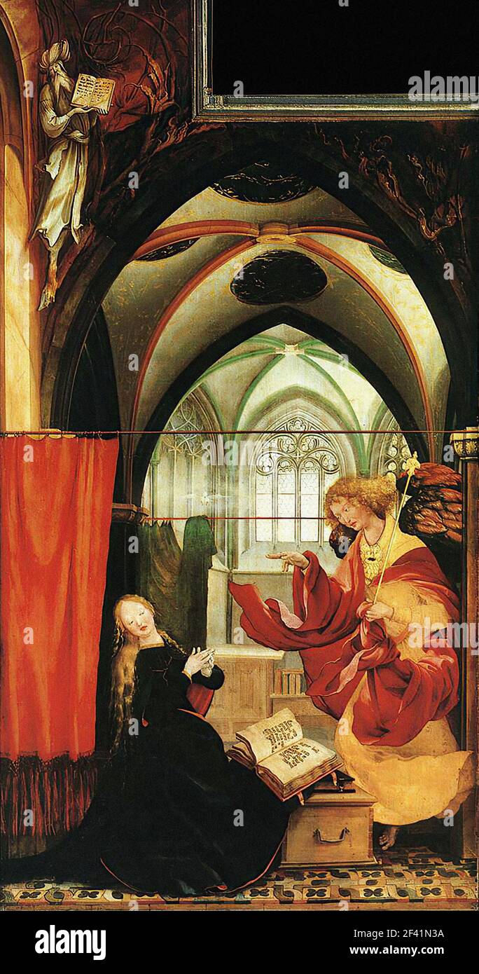 Matthias Grünewald - Annunciation Left Wing Isenheim Altar C 1515 Stock ...