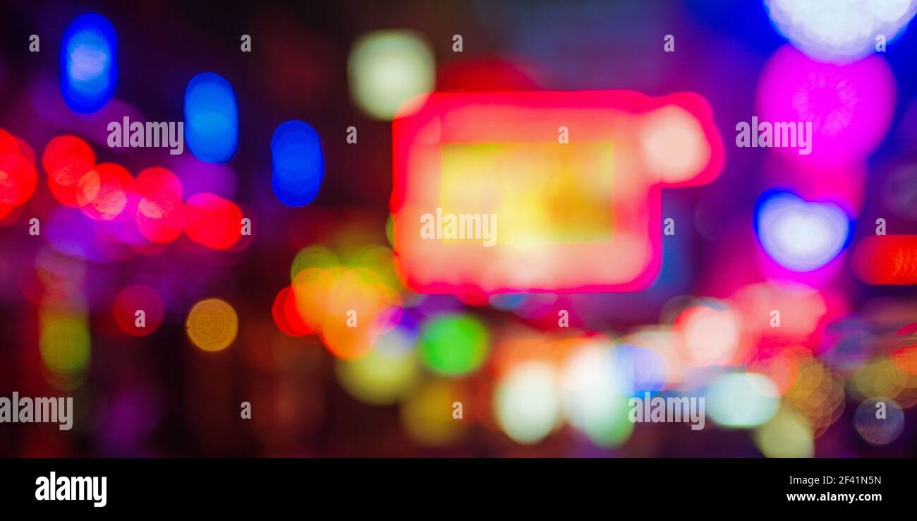 Image of colorful lights in the asian, night street Stock Photo - Alamy
