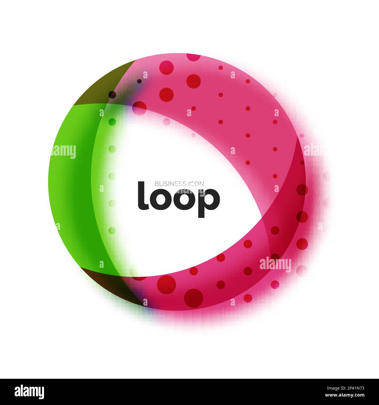 Loop circle business icon, created with glass transparent color shapes ...