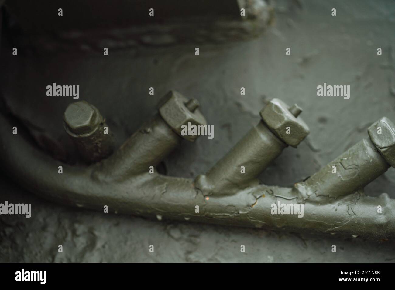 Abstract green industrial metal background texture with bolts and ...