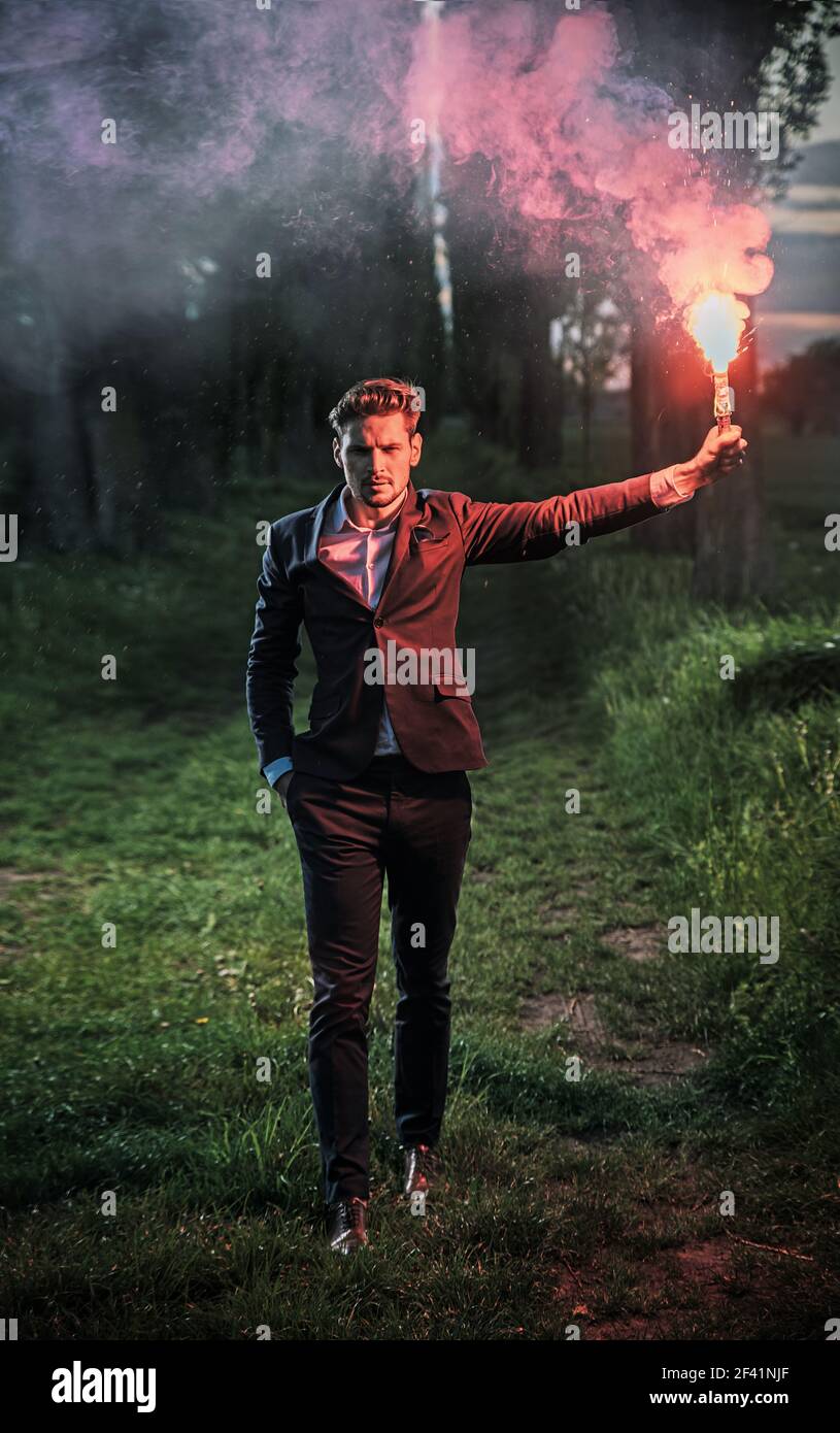 Portrait of businessman flame hi-res stock photography and images - Alamy