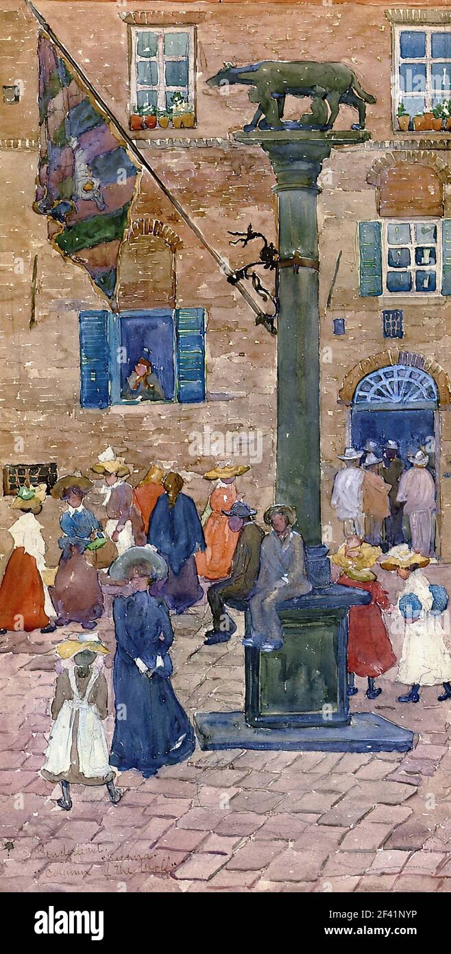 Maurice Prendergast - Sienn Column Wolf C 1899 Stock Photo - Alamy