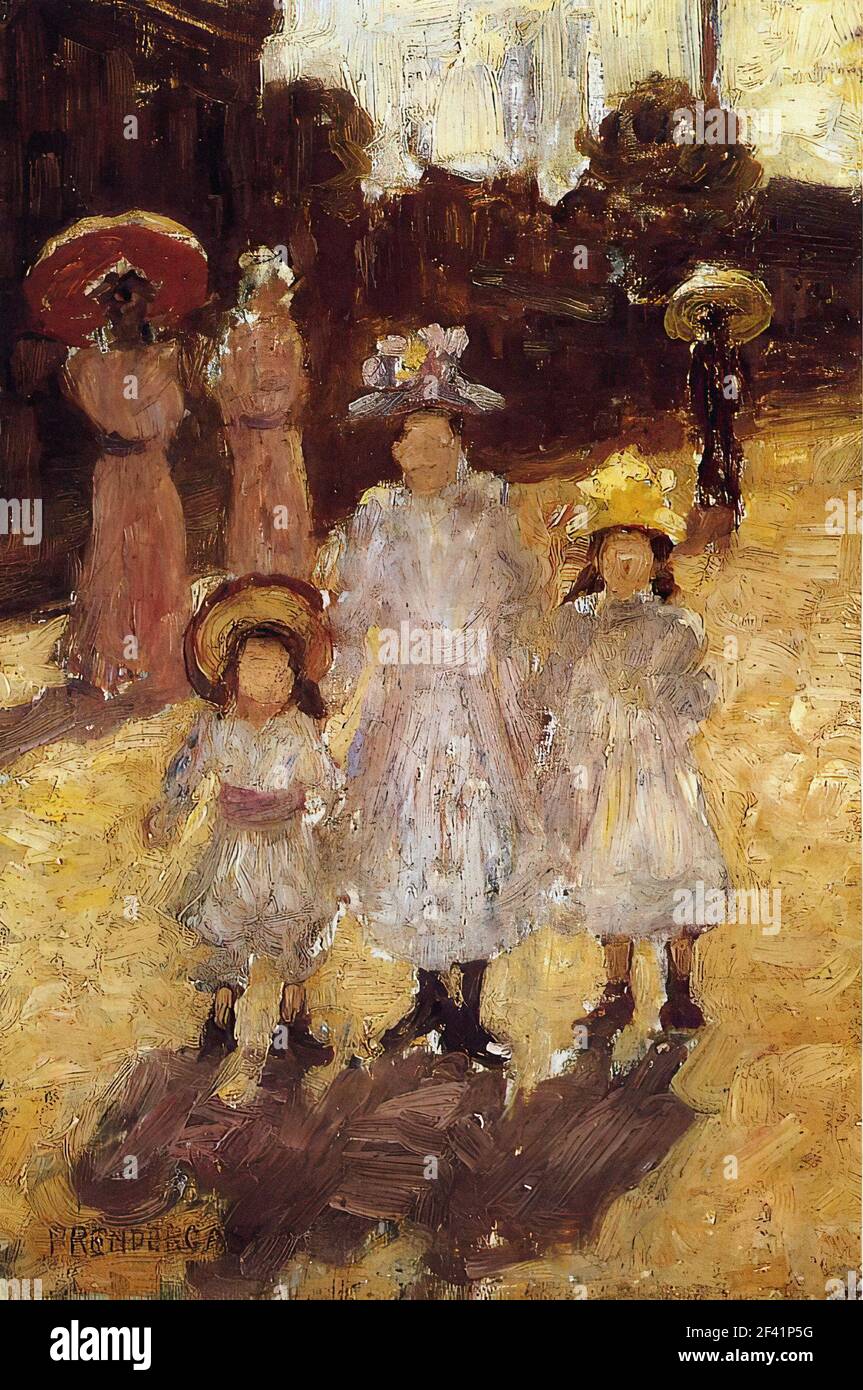 Maurice Prendergast - Sunday Morning Paris C 1894 Stock Photo - Alamy