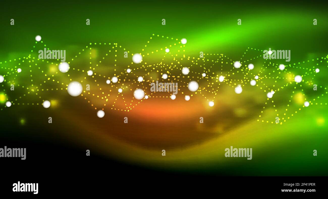 Shiny stars, neon glowing digital connected light dots. Shiny stars ...