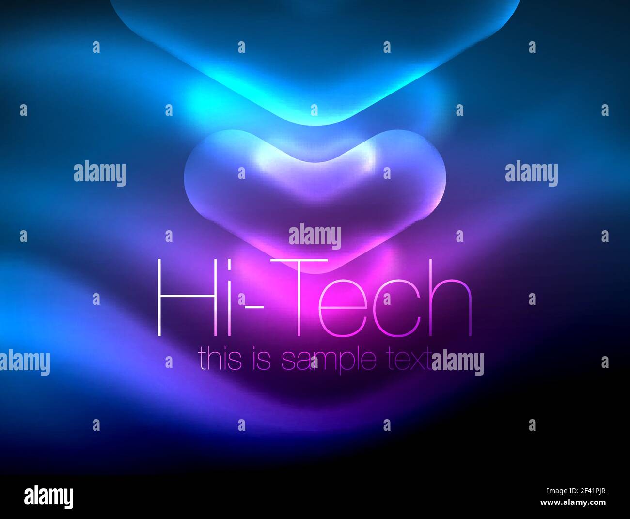 Blurred arrows in dark space. Neon pointers, glass glossy design ...