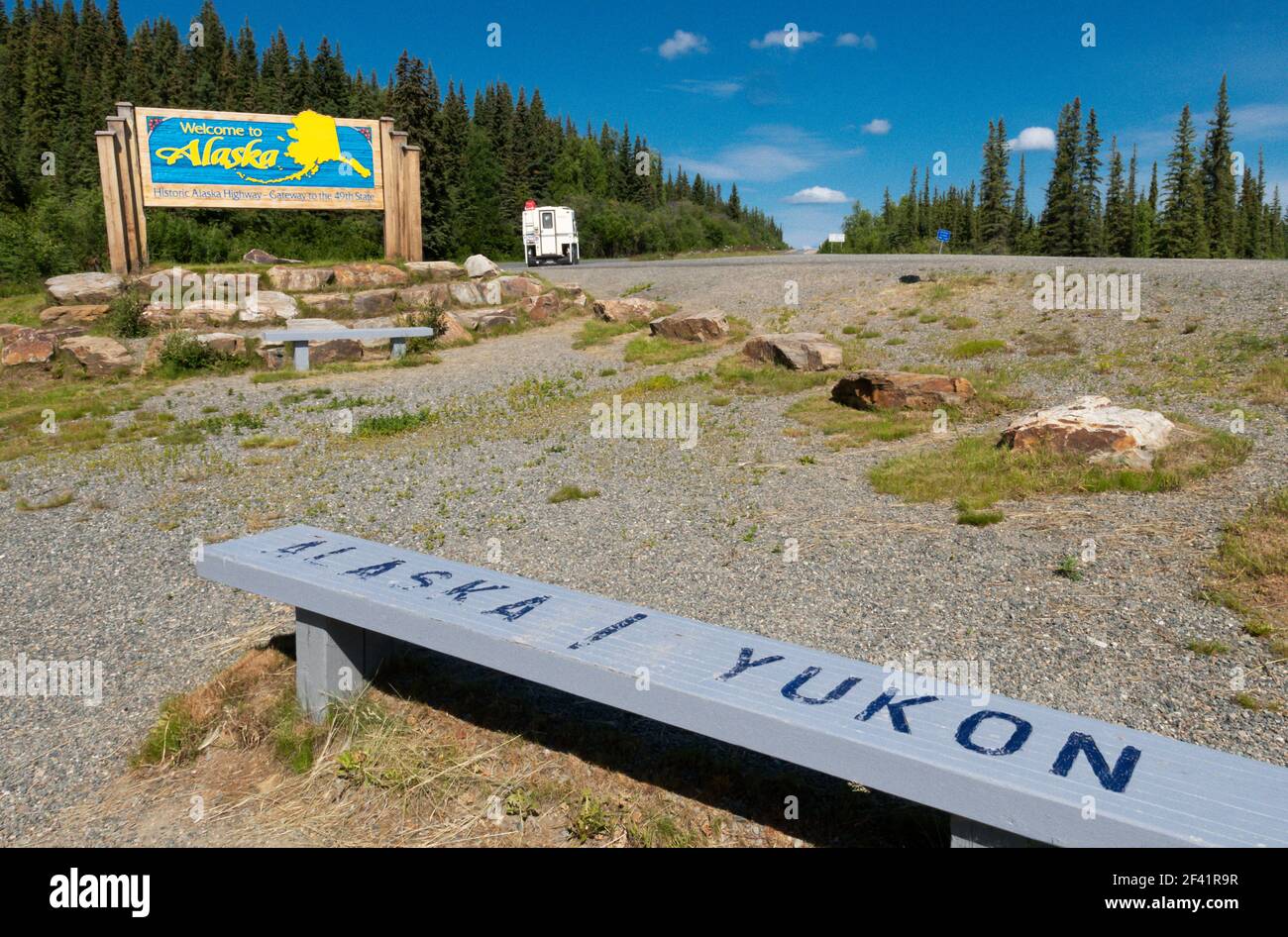 North America; Canada; Yukon Territory; Alaska Highway; International ...