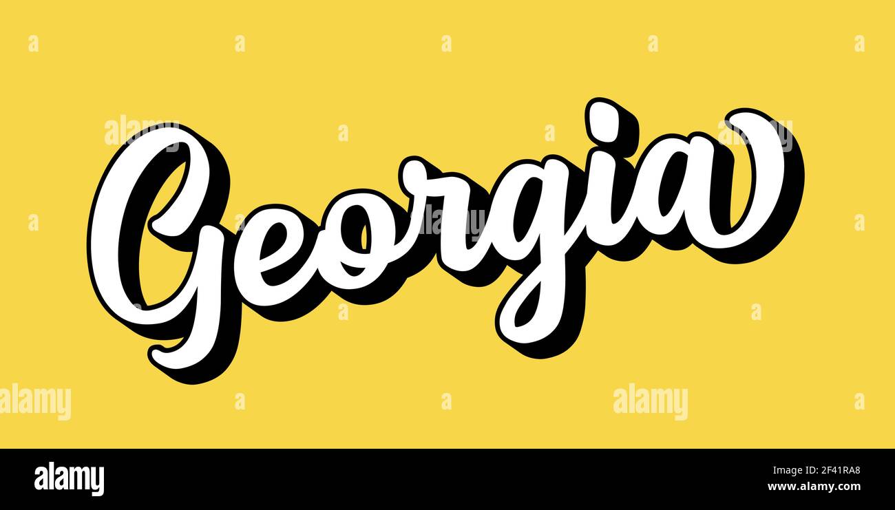 Hand sketched GEORGIA text. 3D vintage, retro lettering for poster ...