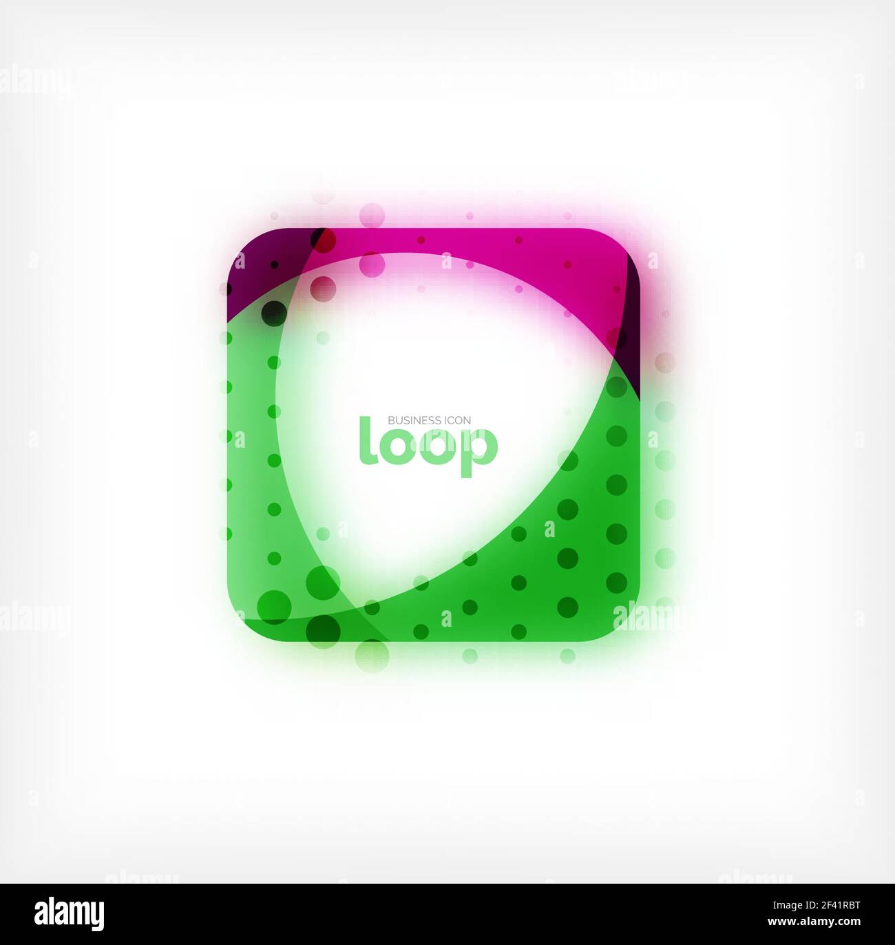 Vector square loop business symbol, geometric icon created of waves ...