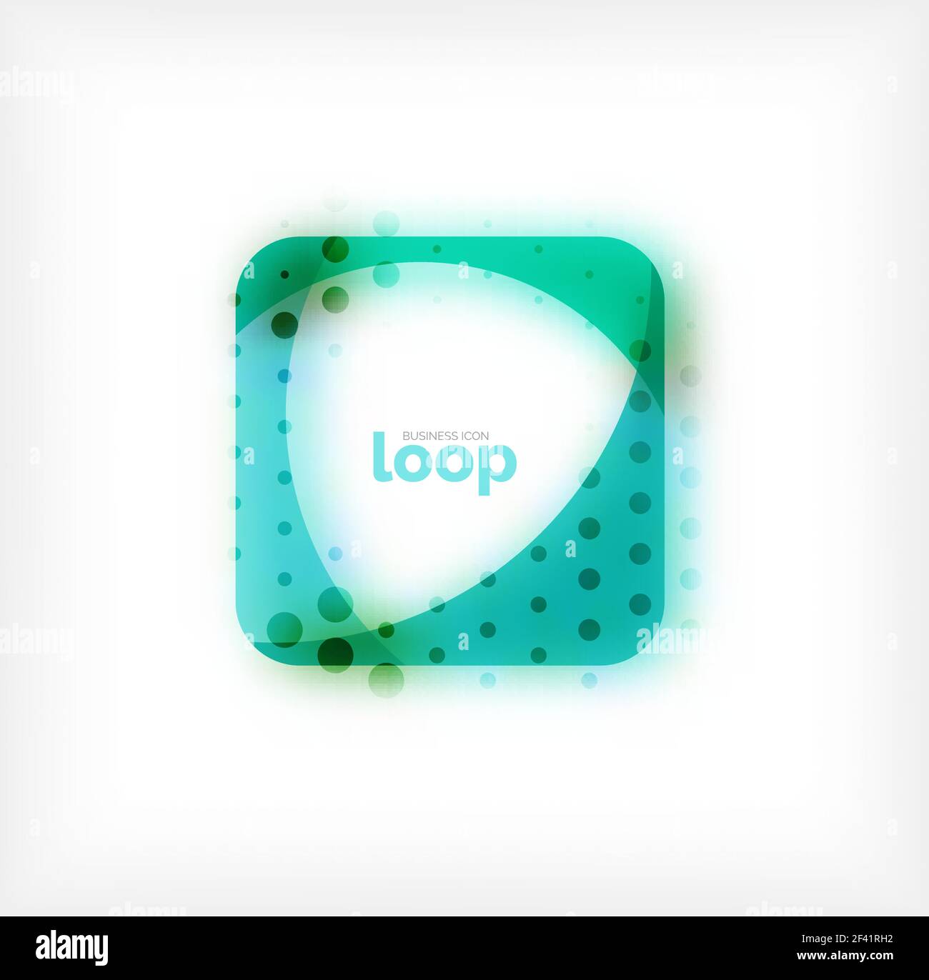Vector square loop business symbol, geometric icon created of waves ...